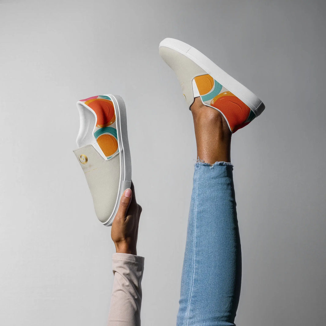Women's Designer Shoes – Canvas Slip-Ons with Artistic Prints - Eternal ...